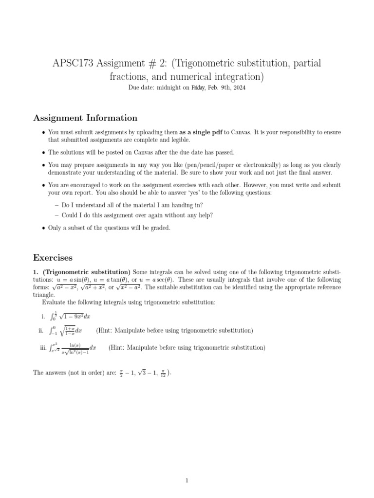 APSC173 Assignment2 Solution | PDF | Functions And Mappings | Mathematics
