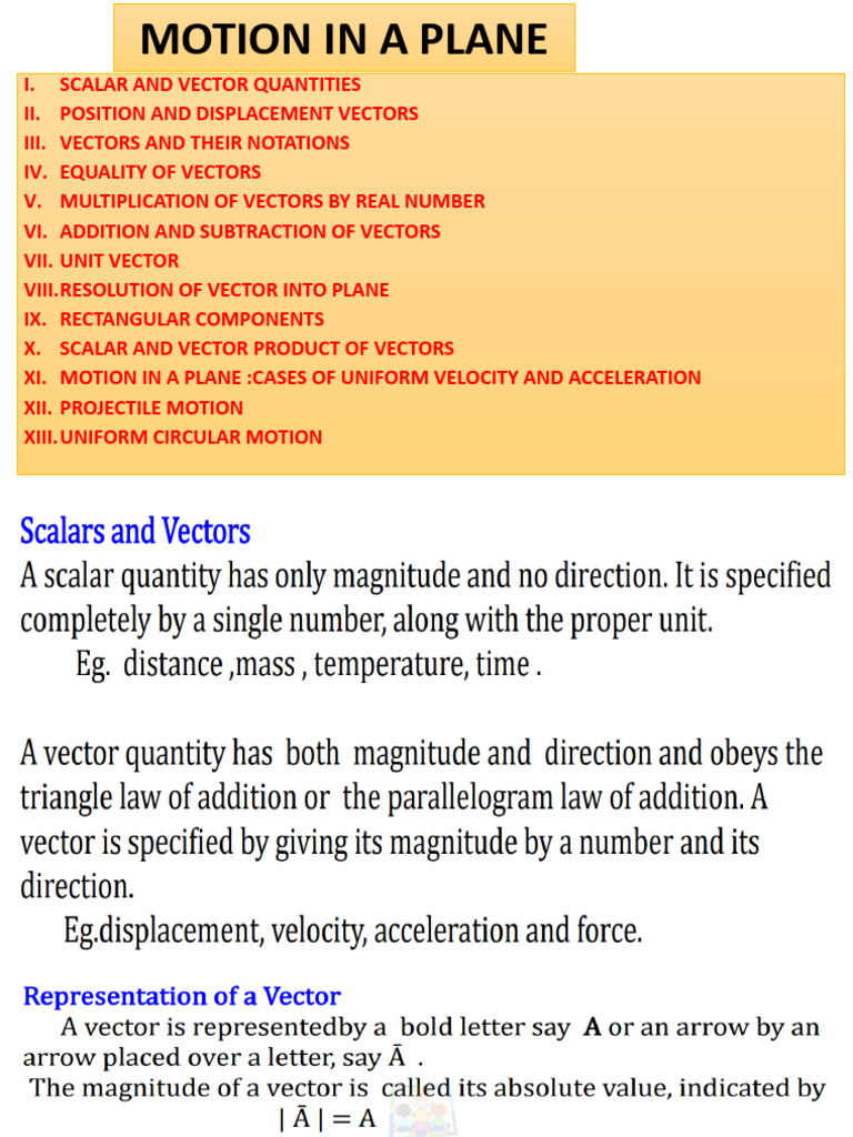 Motion in A Plane Final | PDF | Home & Garden