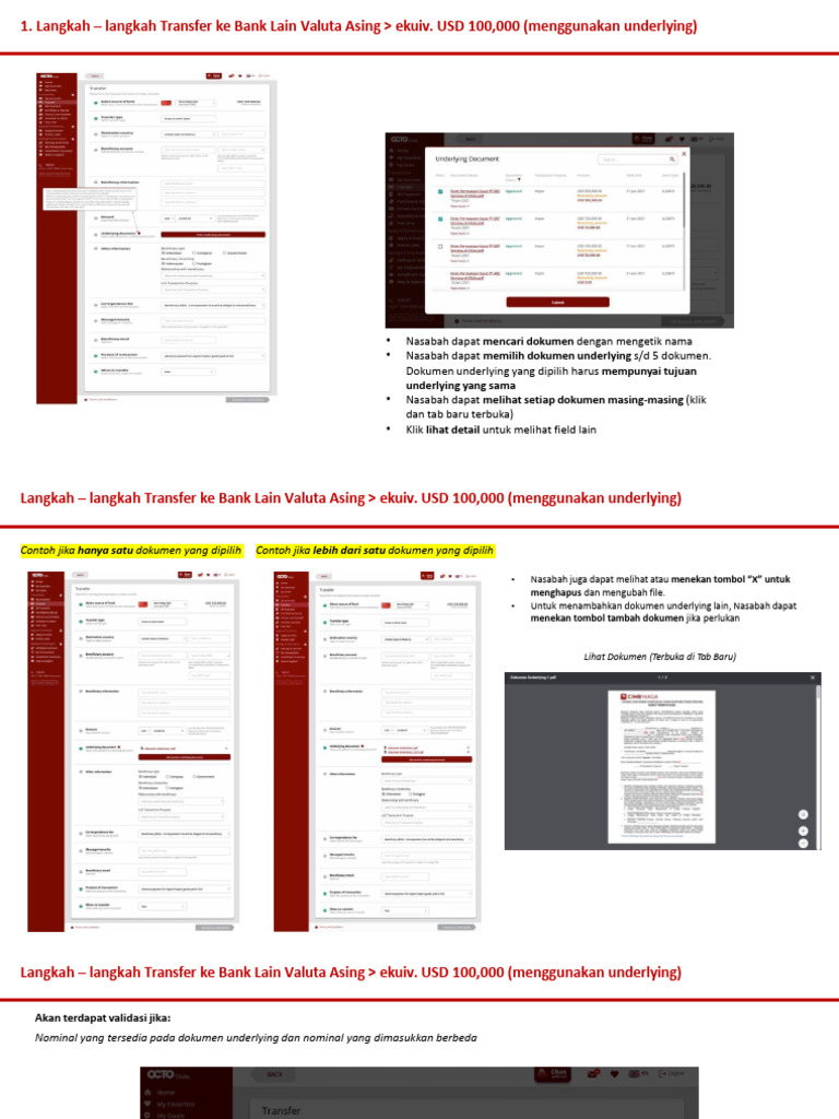 Langkah Langkah Transaksi Menggunakan Dokumen Underlying | PDF
