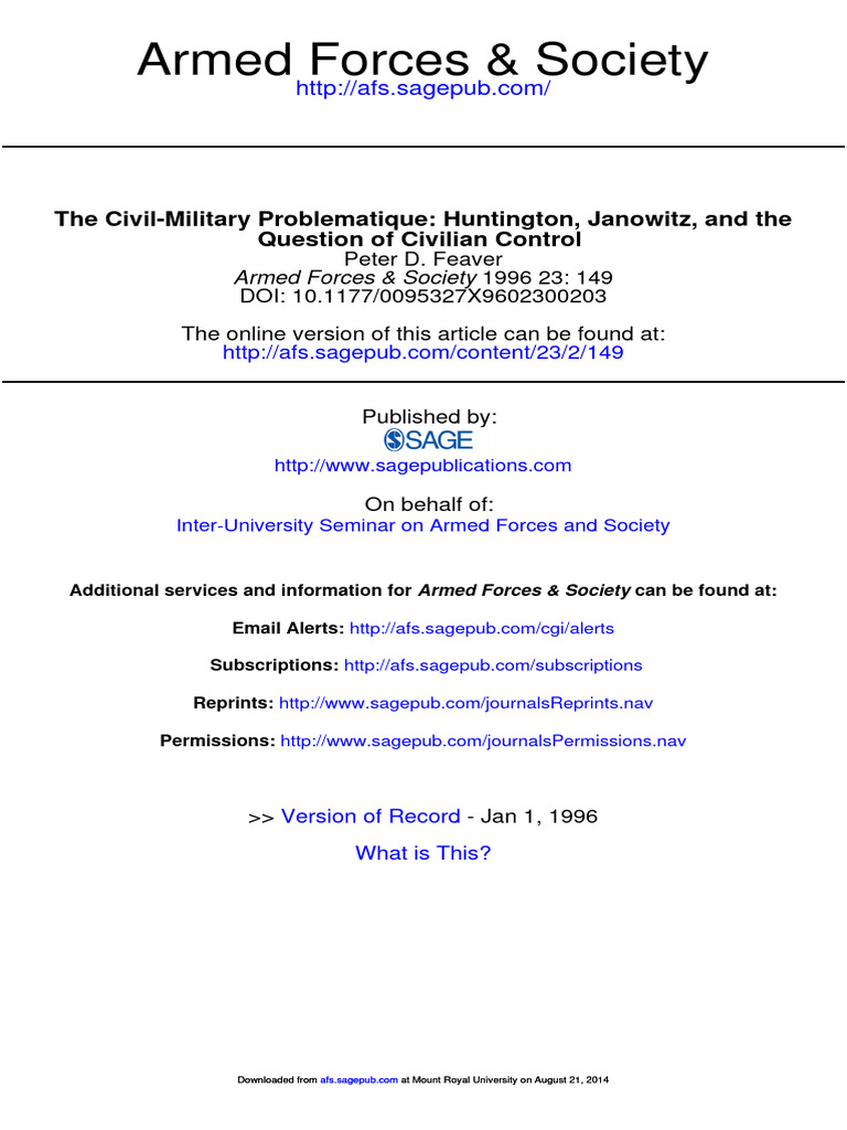 Civil-Military Relations Analysis | PDF | Travel