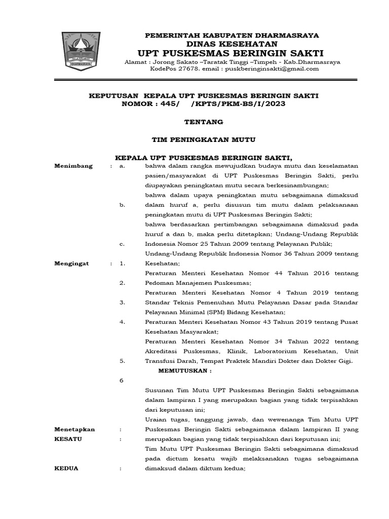 SK Tim Mutu 2023 | PDF