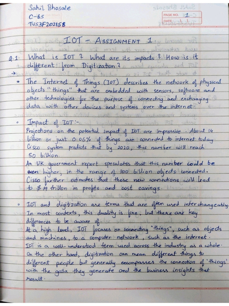 C-65 IOT Assignment 1 | PDF