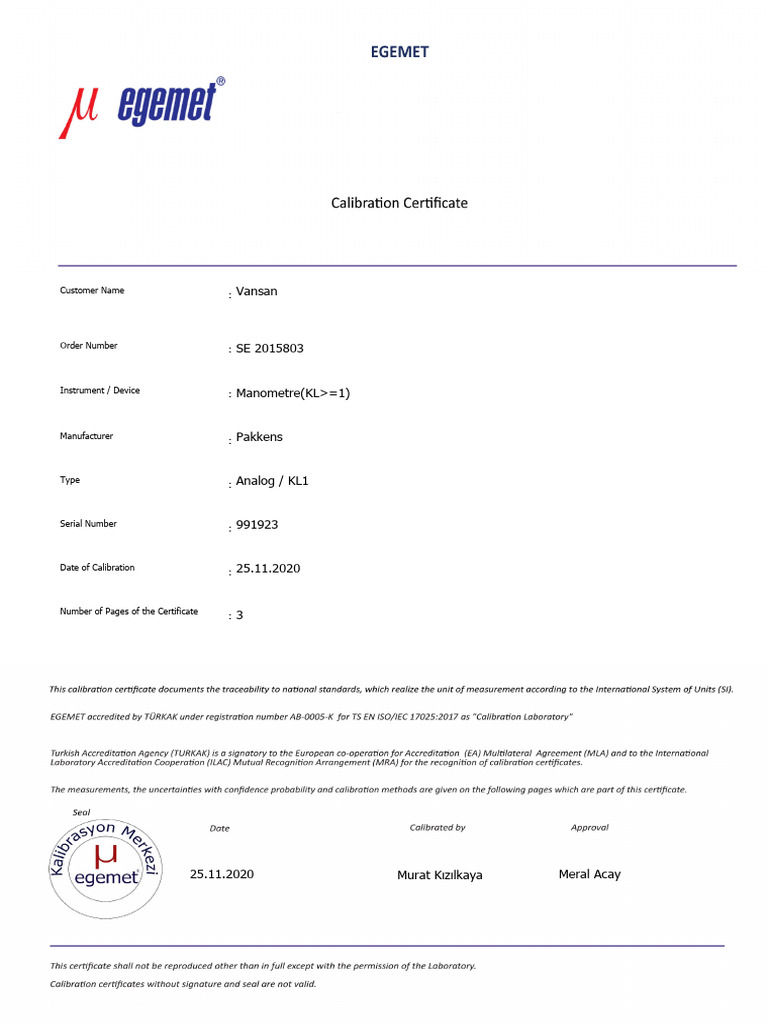 Manometer | PDF | Calibration | Science