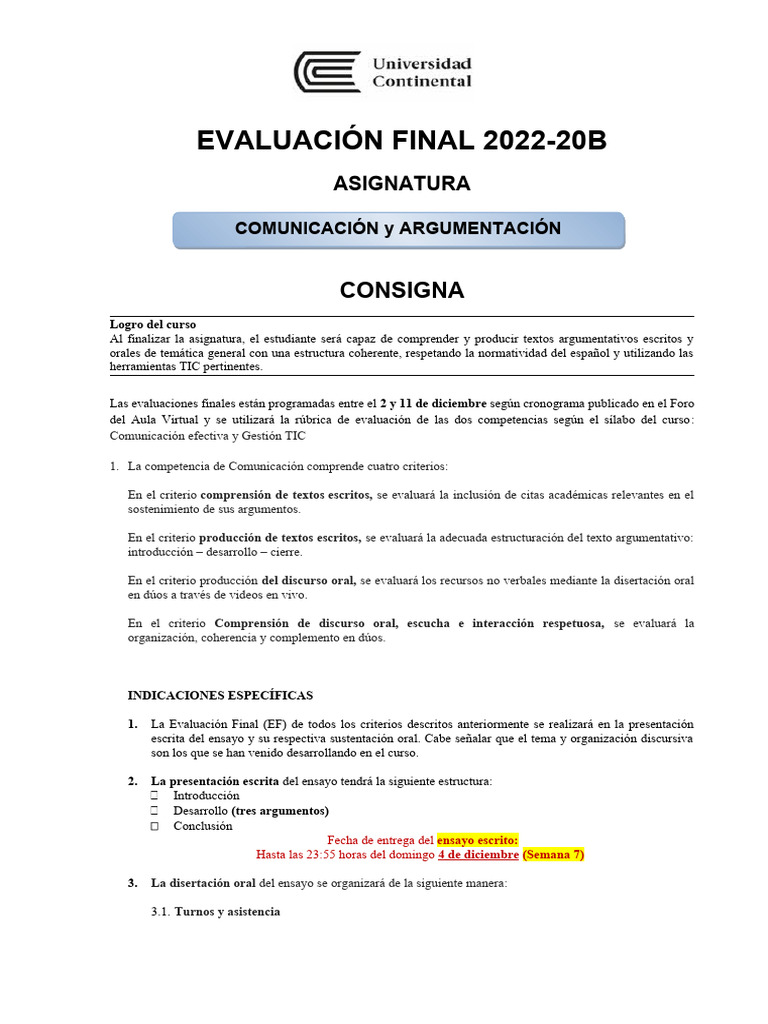 Consigna CyA 2022, 20B | PDF | Ensayos | Comunicación humana