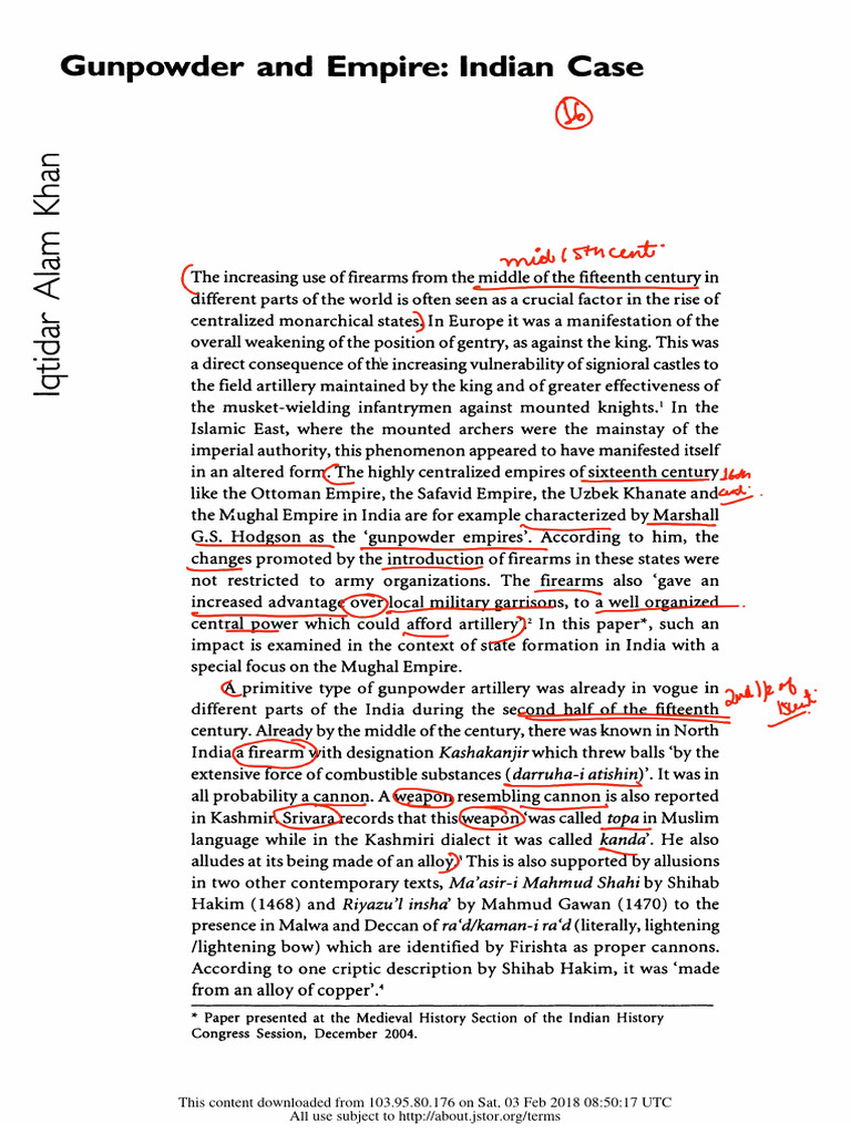 Mughal Empire's Gunpowder Impact | PDF | Mughal Empire | Cannon