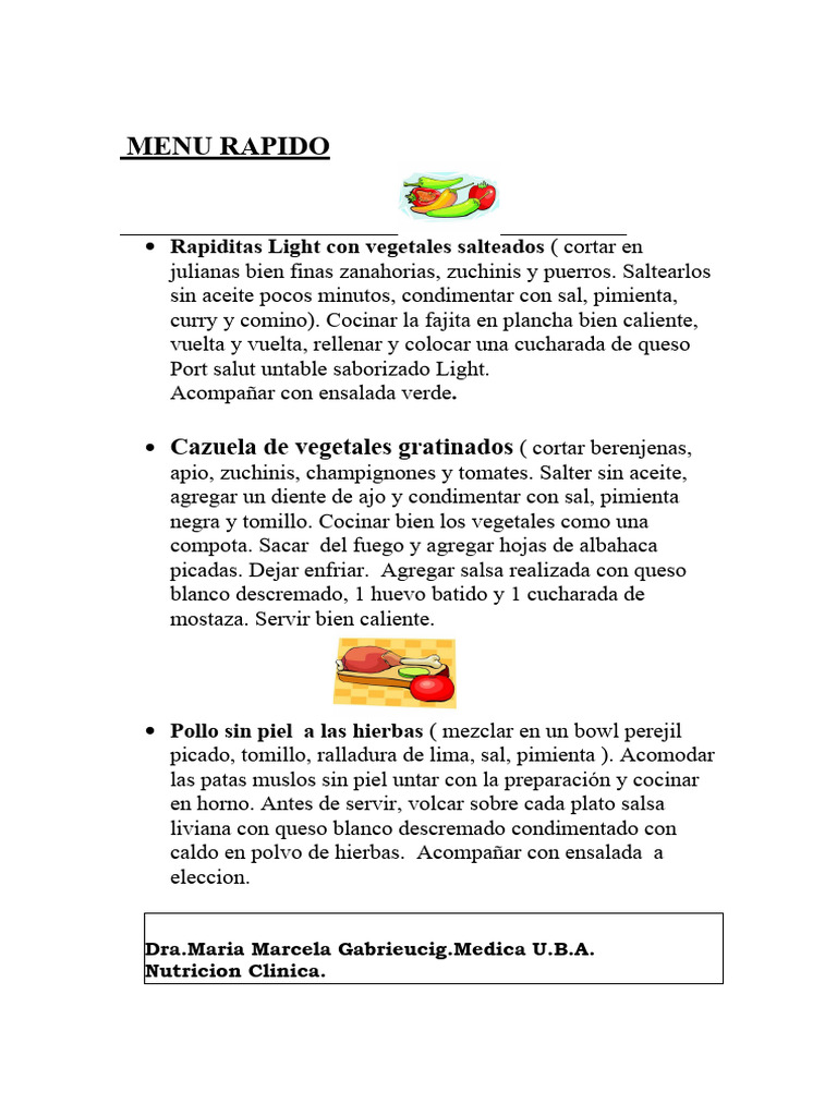 Menu Rapido | PDF