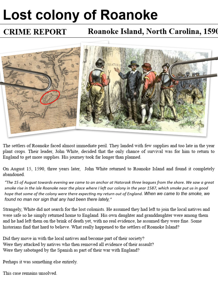 Roanoke Colony Mystery Unveiled | PDF | Roanoke Colony