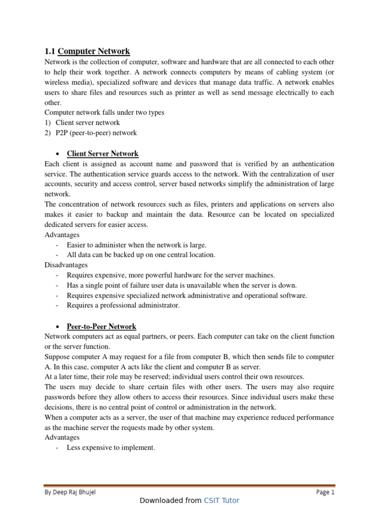 Computer Networks Note by Deep Raj Bhujel | PDF | Domain Name System | Osi Model