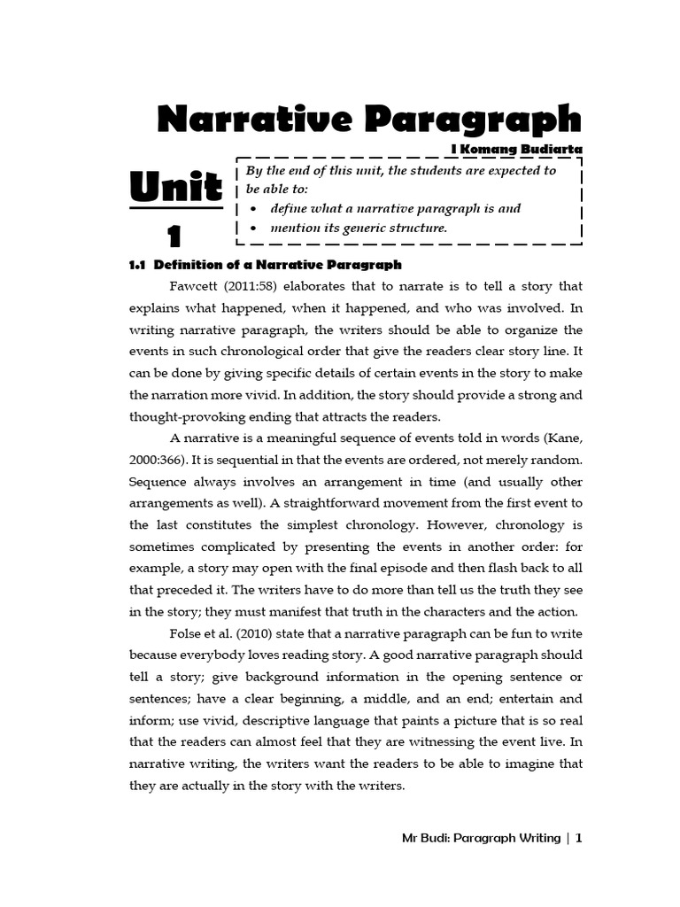 7 Narrative Paragraph | PDF | Narrative