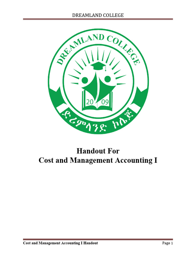 Cost Accounting I Module AUC Mt Final 1 - Finall (1)Handout | PDF ...