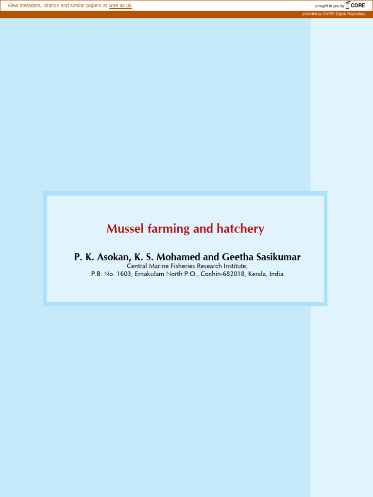 Mussel Farming Techniques Overview | PDF | Water Purification | Mussel
