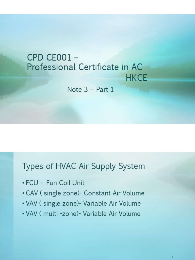 CE001 - Notes Lesson 3 - Part 1 - V2 | PDF | Water Heating | Air ...