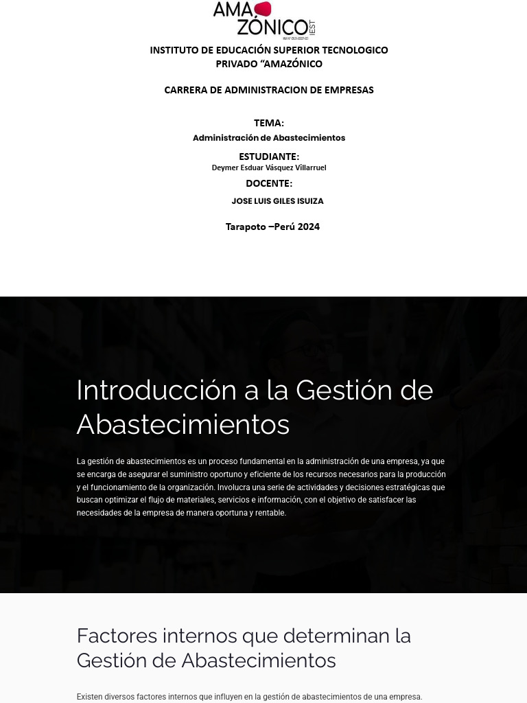 Introduccion A La Gestion de Abastecimientos | PDF | Business | Gestión de recursos humanos