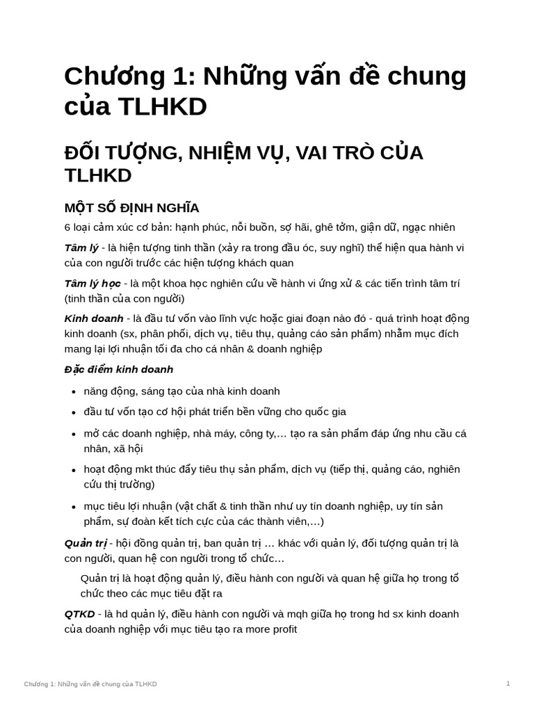 chương 1 TLH (1) | PDF