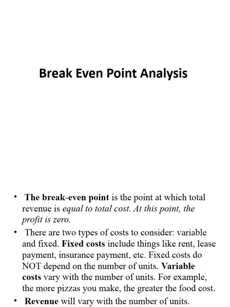 Break Even Point Analysis | PDF | Business Economics | Economies