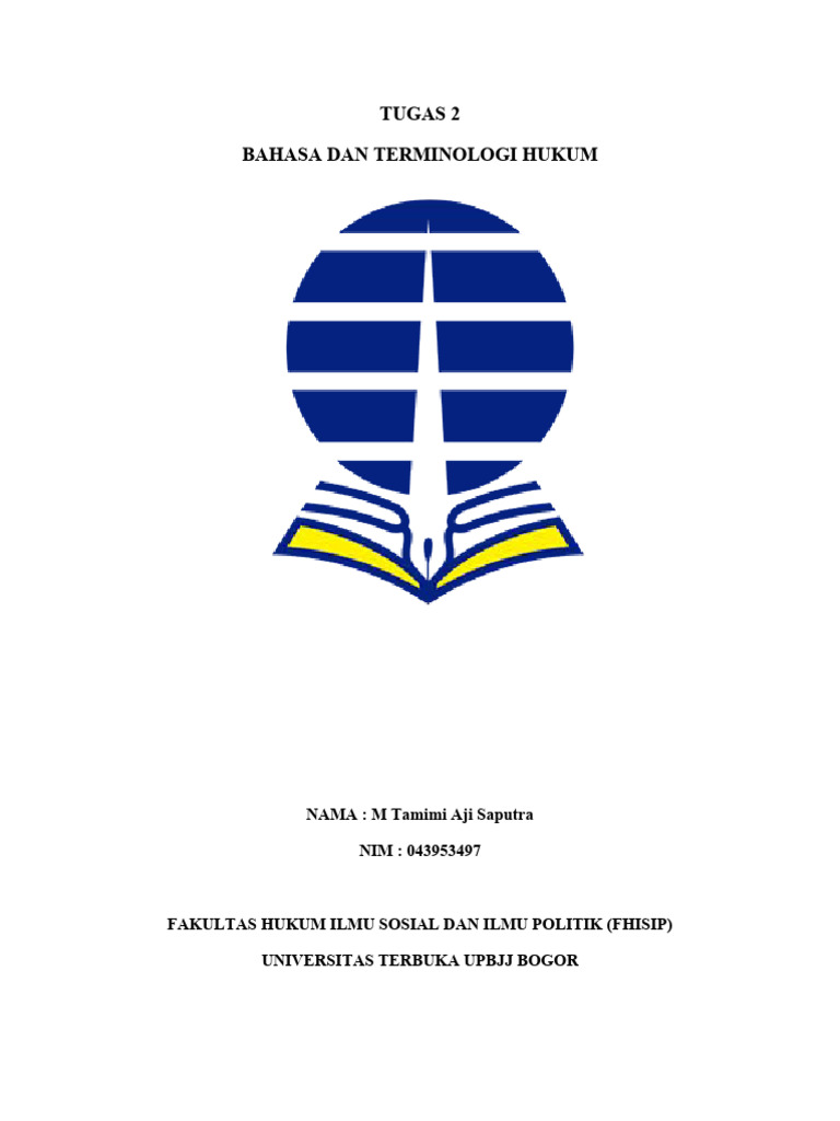 Tugas 2 - Bahasa Dan Terminologi Hukum | PDF