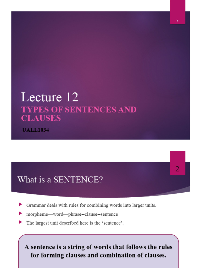 Topic 12 - Sentence Types Clauses | Download Free PDF | Clause ...