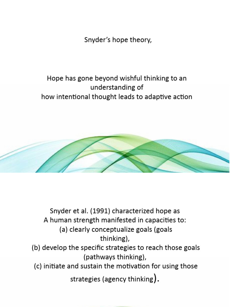 Understanding Snyder's Hope Theory | PDF | Hope | Goal