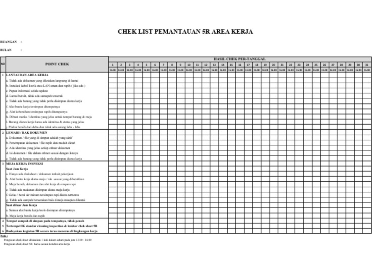 Chek Sheet 5R | PDF