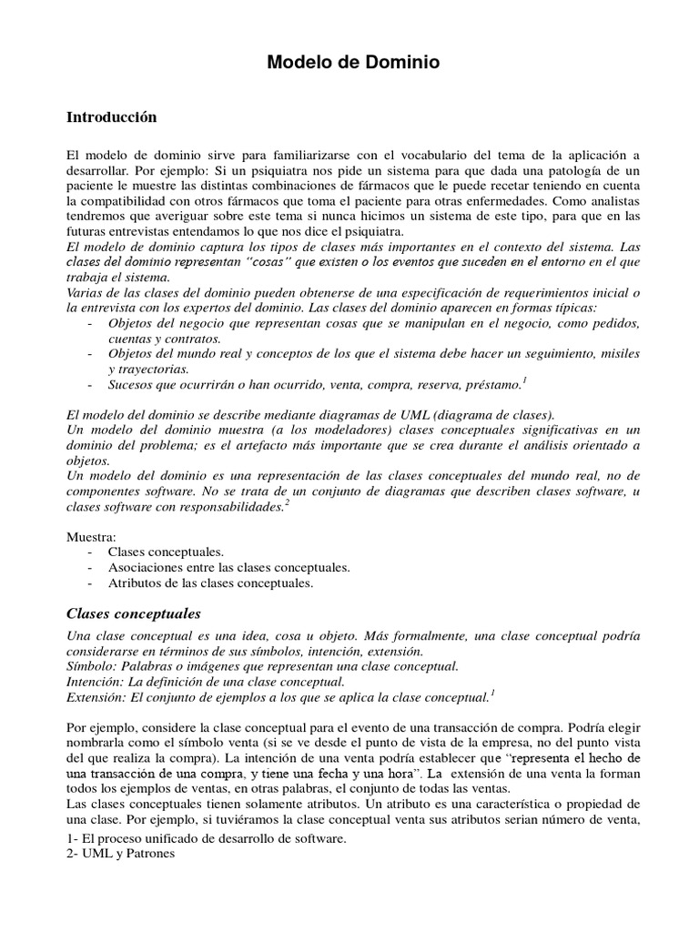 Modelo de Dominio de Larman (As 2010) | PDF | Lenguaje de modelado ...
