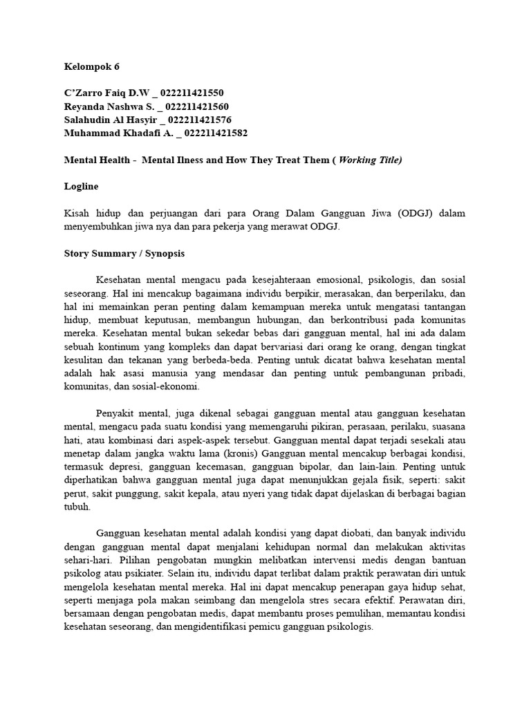Kelompok 6 - Basic Concept Documentary - Mental Illness | PDF