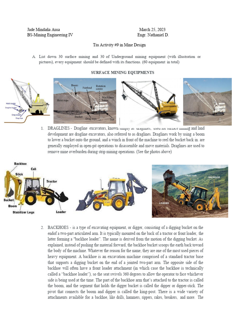 Jade Minda-A Ausa - Activity - 9 in Mine Design | Download Free PDF | Mill (Grinding) | Mining