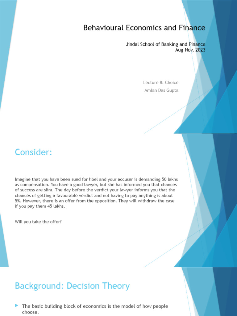 Behavioral Economics: Decision Making | PDF | Utility | Risk