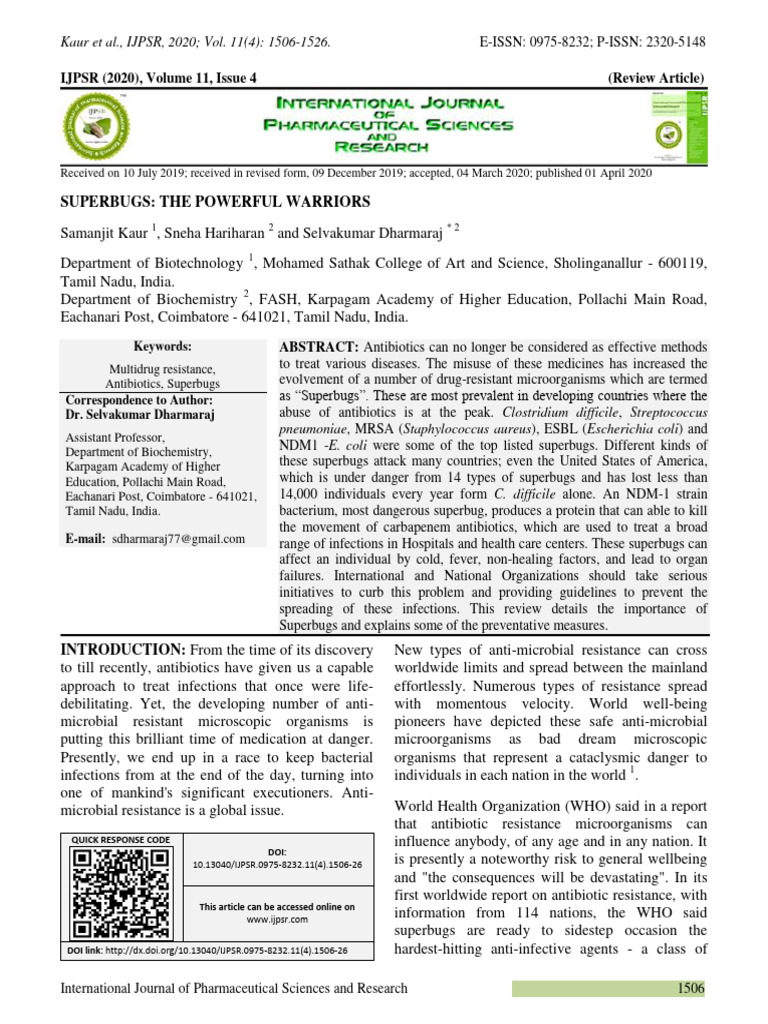 1 Vol. 11 Issue 4 Apr 2020 IJPSR RE 3287 | PDF | Antimicrobial ...