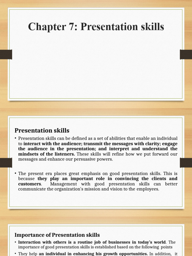 Chapter 7 Presentation-Skills | PDF | Lecture | Behavior Modification