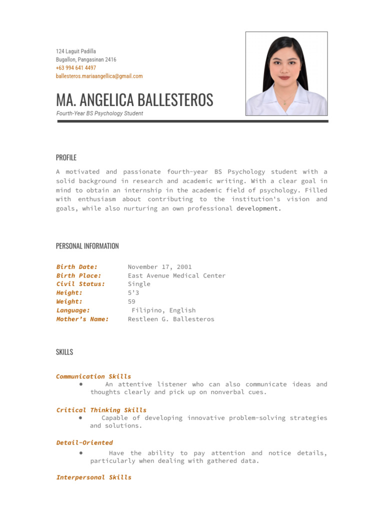 Functional Resume | PDF | Cognitive Psychology | Behavioural Sciences