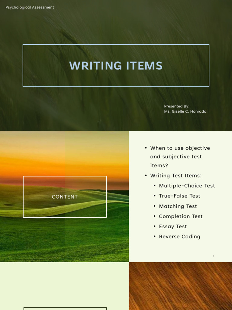 PA - Test Contruction - Writing Items | PDF | Multiple Choice | Survey ...