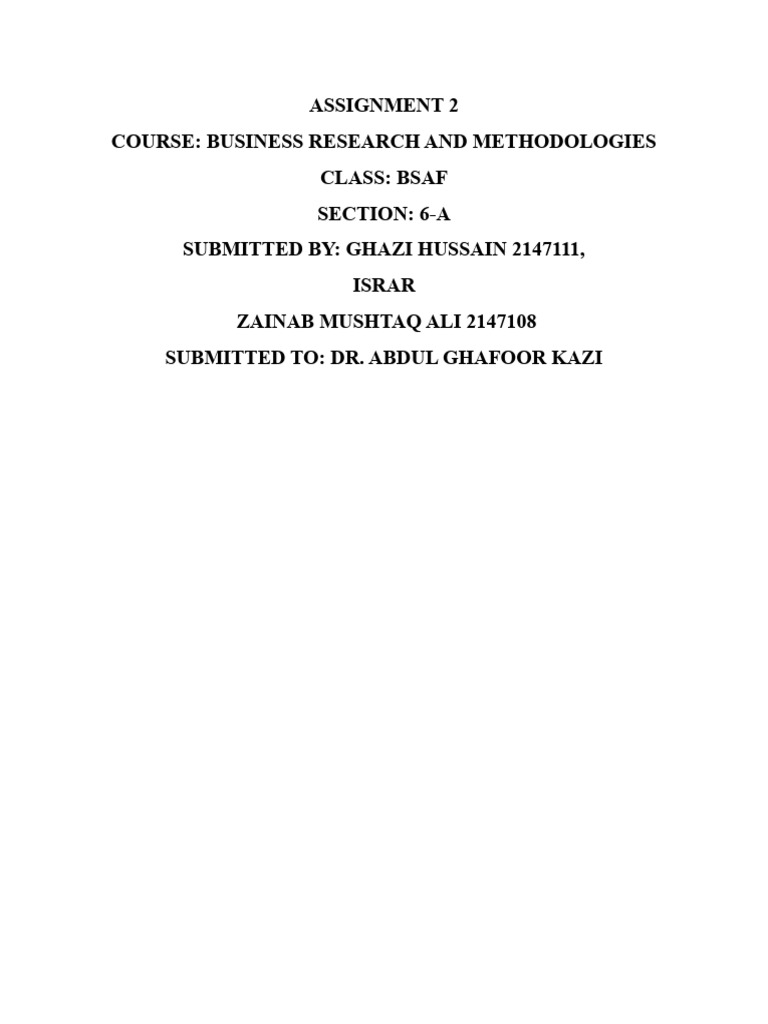 ASSIGNMENT 2 BRM | PDF | Marketing | Consumer Behaviour