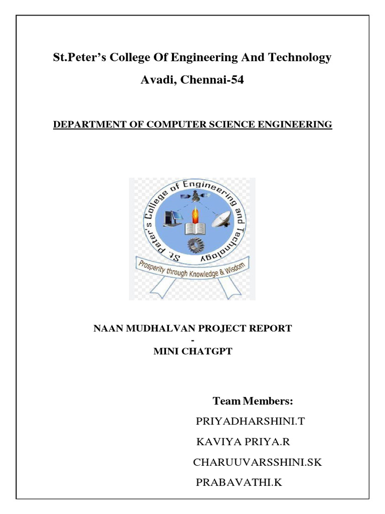 NM MINI CHAT GPT REPORT PROJECT (1) | PDF | Artificial Intelligence | Intelligence (AI) & Semantics