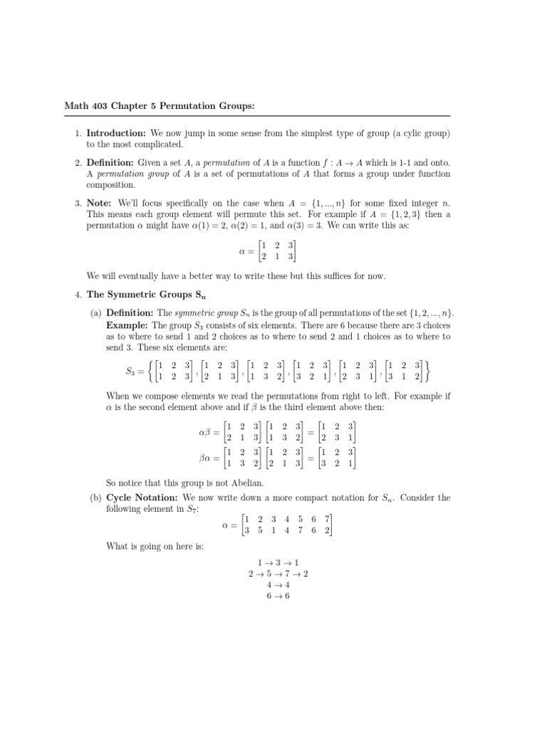 CH 5 | PDF | Group (Mathematics) | Permutation