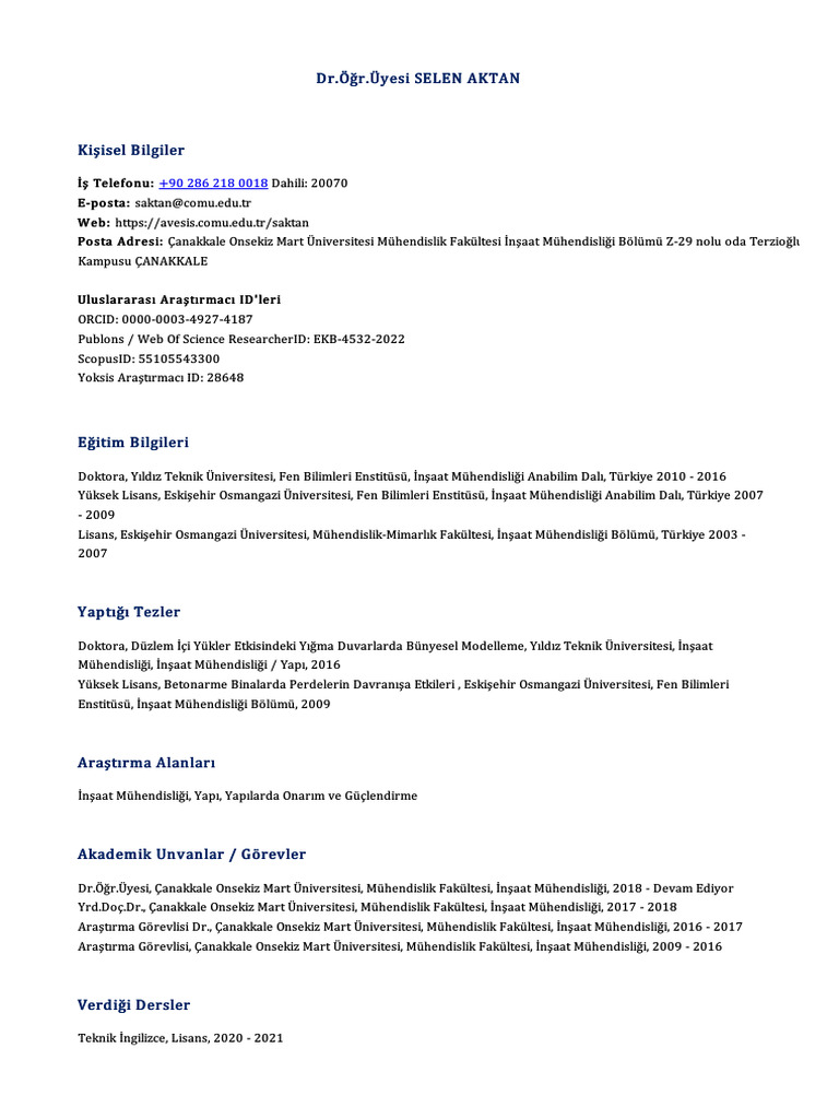 Selen Aktan | PDF