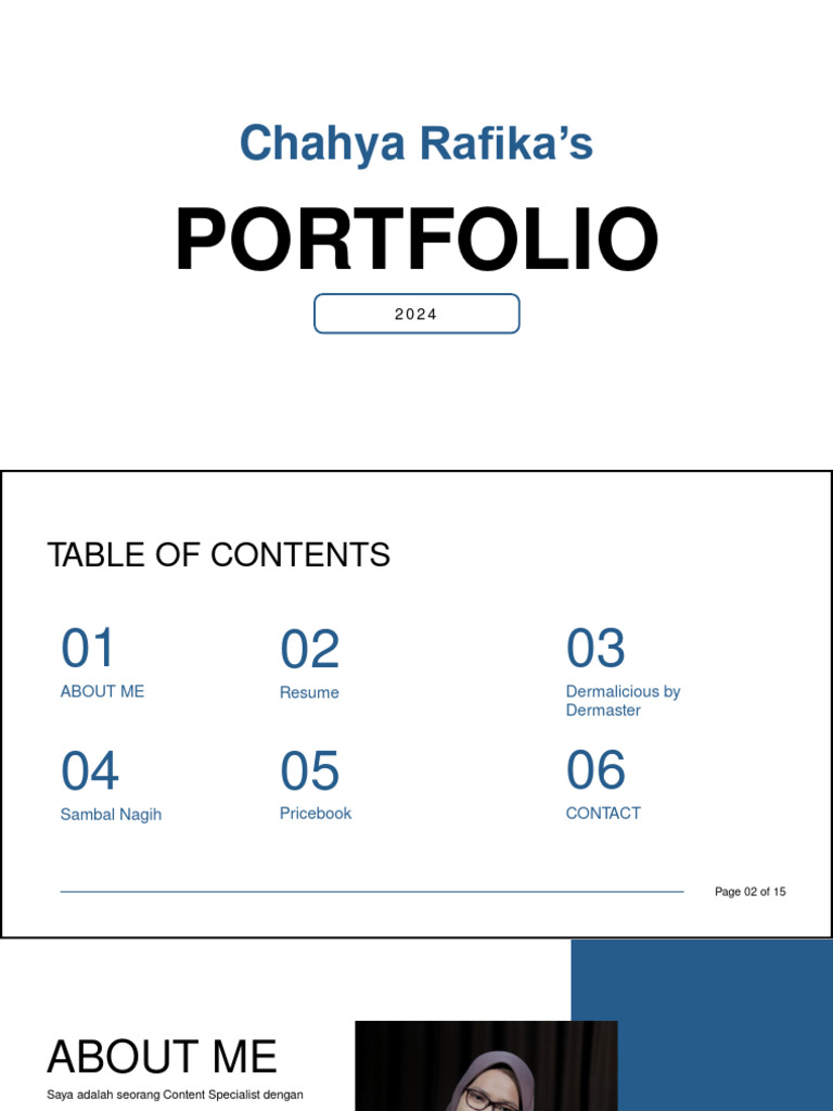 CV Dan Portfolio Chahya Rafika (2024) | PDF