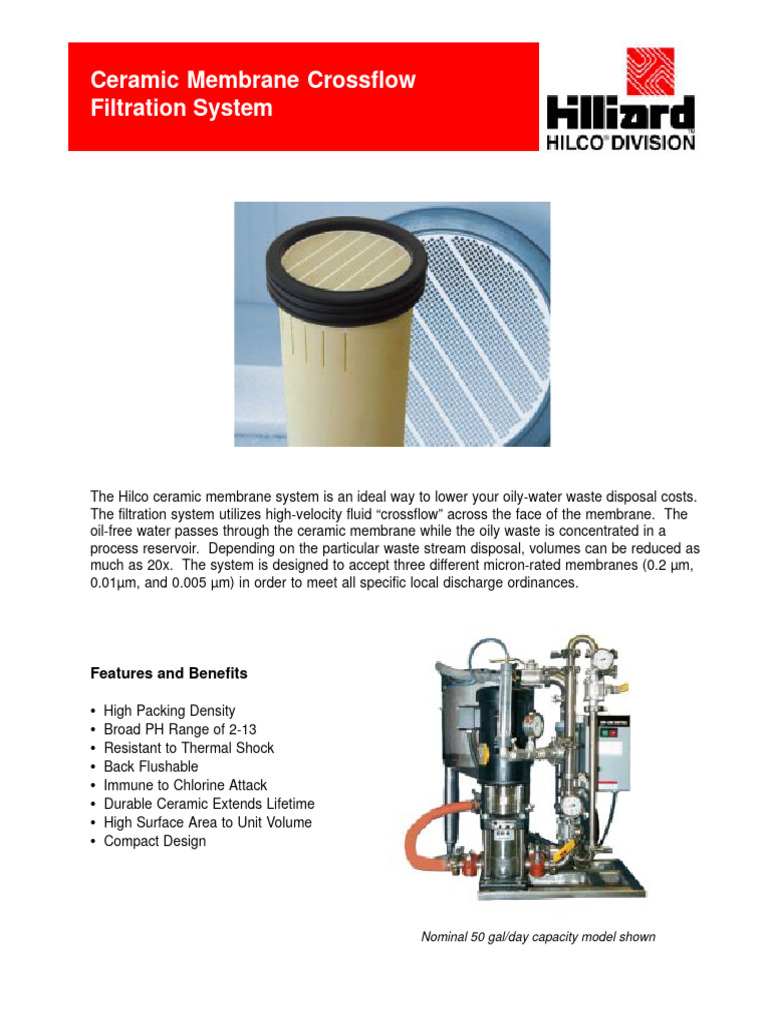 Hilco Ceramic Membrane Filtration System | PDF | Membrane | Membrane ...