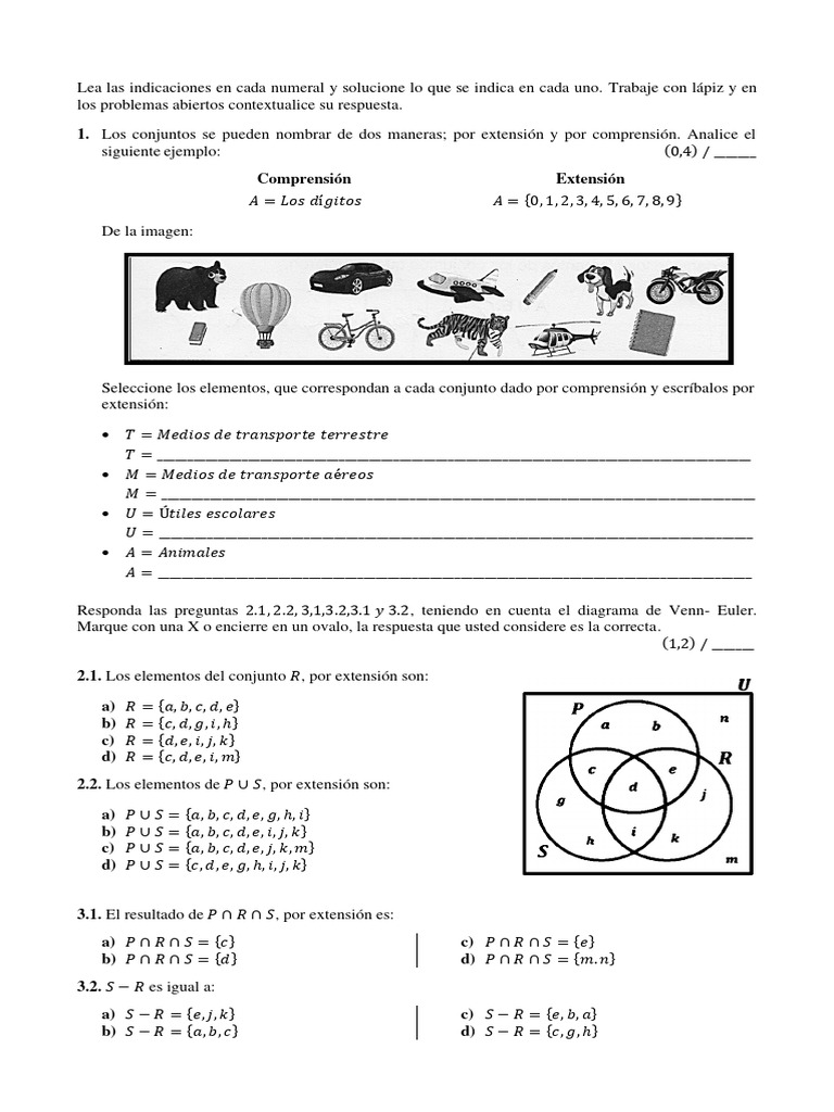 Ejercicios de Conjuntos y Problemas Matemáticos | PDF | Ángulo ...