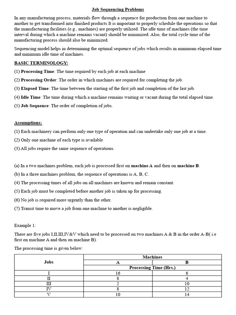 Job Sequencing Problems | PDF | Applied Mathematics