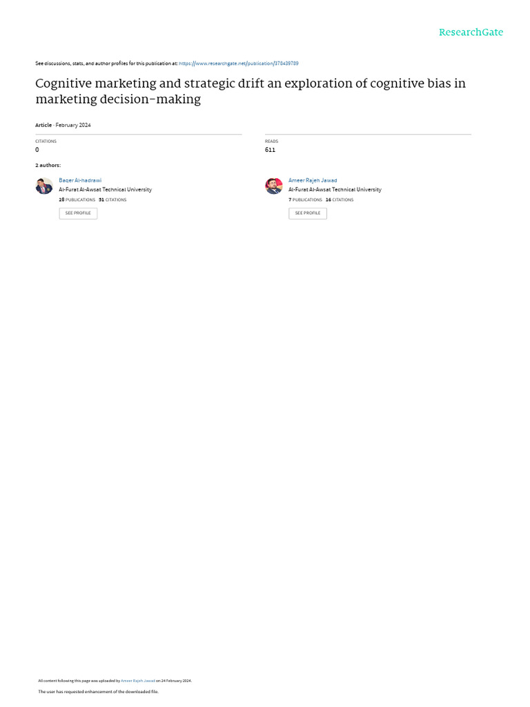 Cognitive Marketing and Strategic Drift | PDF | Strategic Management ...
