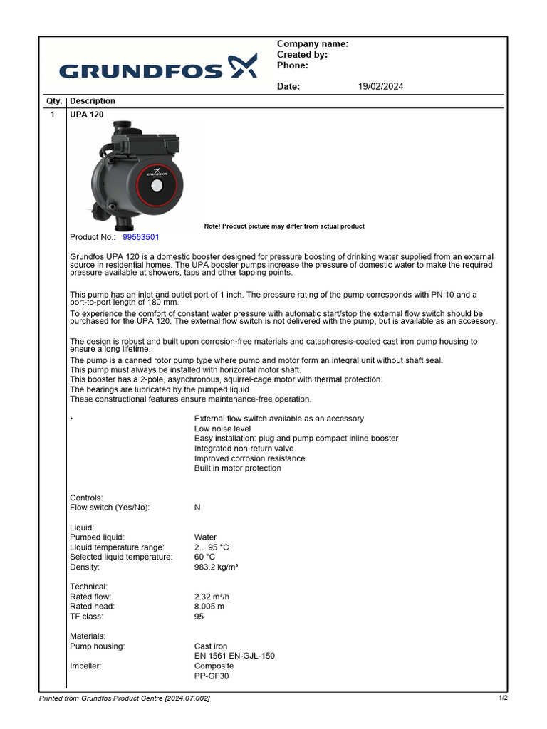 Upa 120 | PDF | Pump | Switch