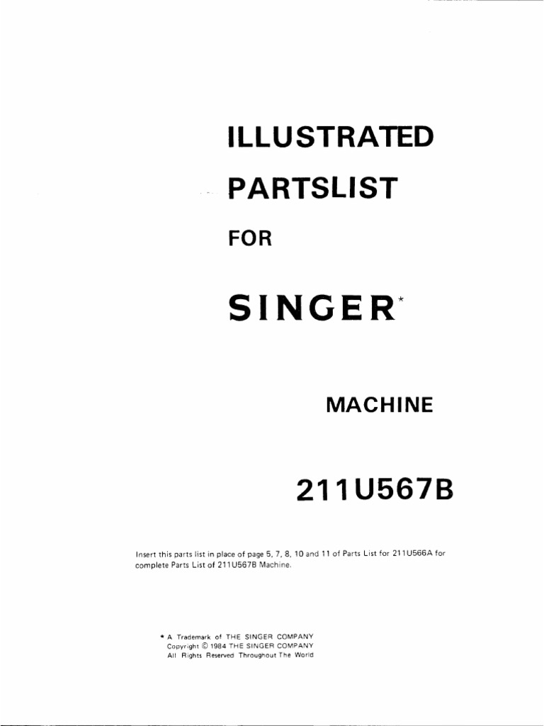 Singer 211U567B | PDF