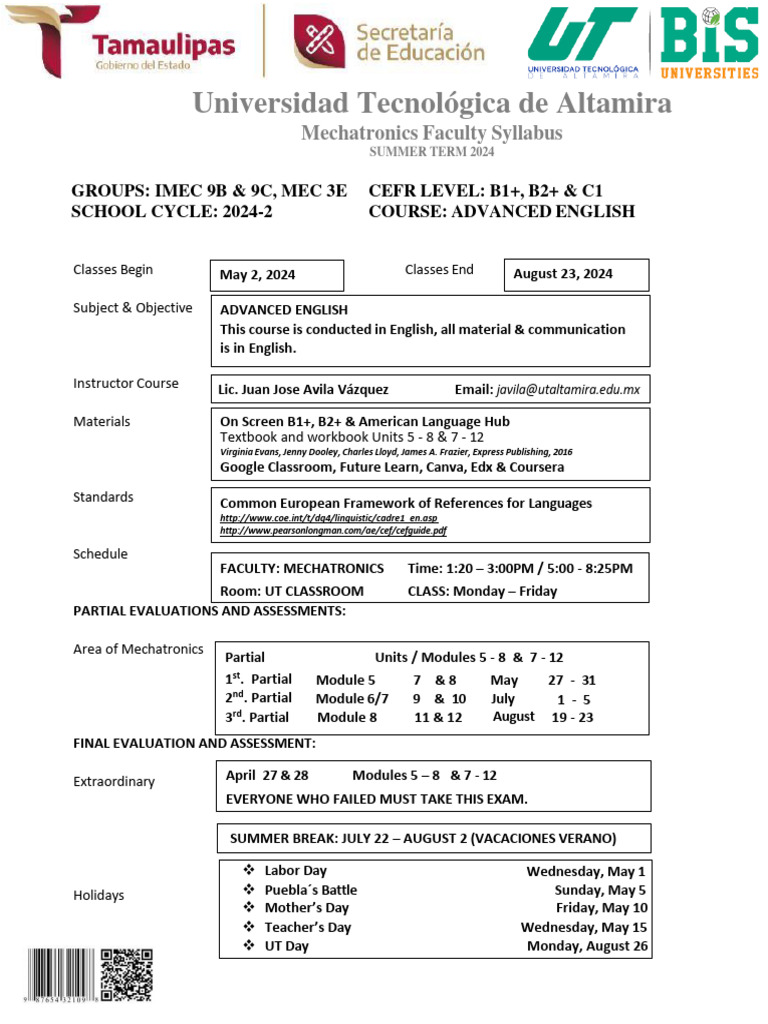 UT Summer Syllabus 2024 | PDF