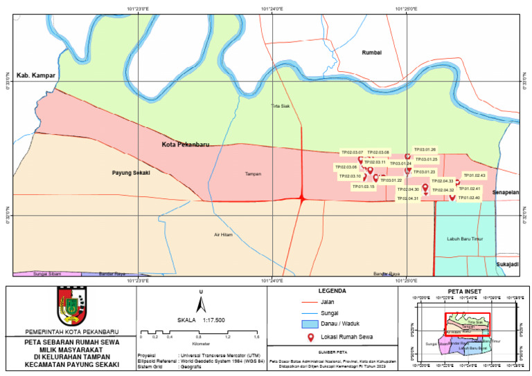 Peta Sebaran Rumah Sewa Kel Tampan Kop Dibawah | PDF
