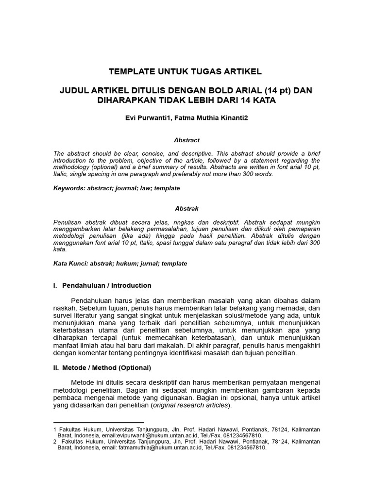 Template Tugas Artikel | PDF