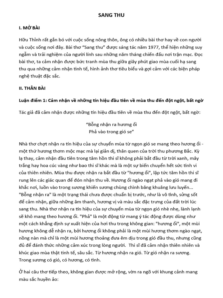 Sang Thu - TS | PDF