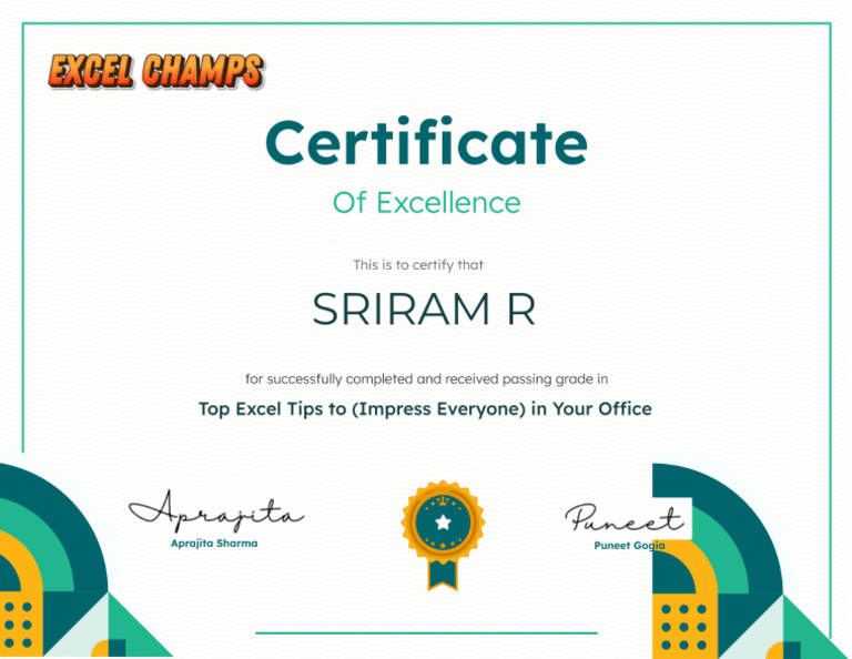 Certificate For SRIRAM R | PDF