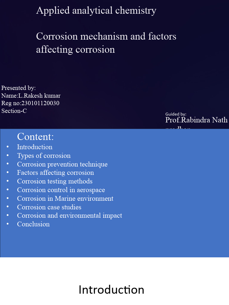 chemistry.ppt | PDF | Corrosion | Materials Science