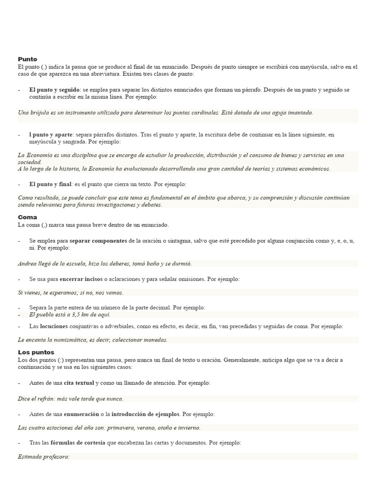 Punto | PDF | Comillas | Coma