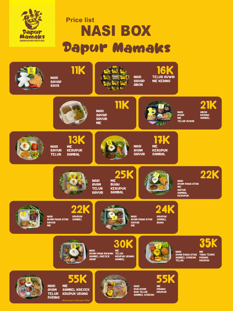 Menu Dapur Mamaks Soragan | PDF